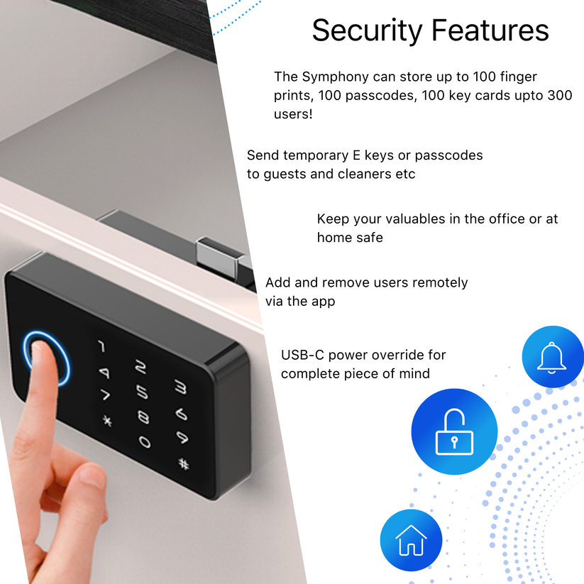 Blusafe Apollo Black - Keyless Door Handle for Home Security, Finger P – Blusafe Solutions Uk