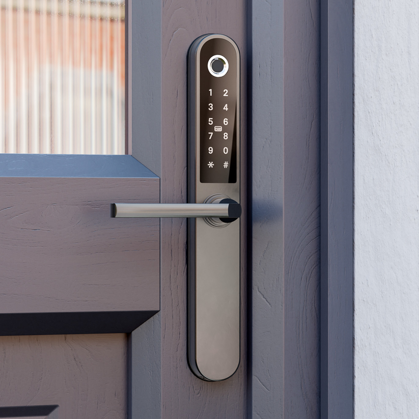 Blusafe Apollo - Keyless Door Handle for Home Security, Finger Print ...